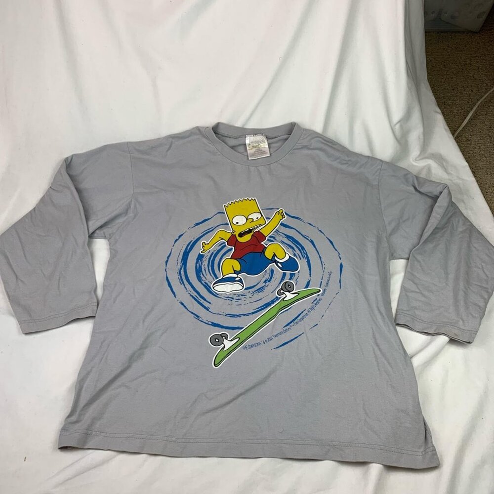 Vintage Bart Simpsons Skateboard Black Hole Grey Long… - Gem